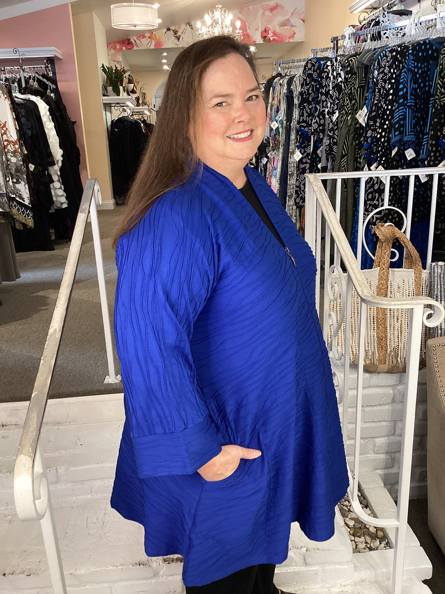 COSMOS WAVES JACKET - BLUE – Abundance Plus Size Boutique