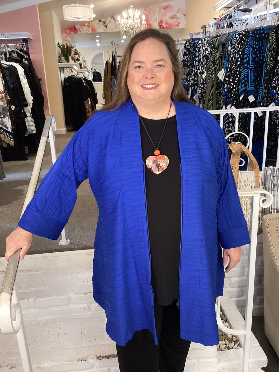 COSMOS WAVES JACKET - BLUE – Abundance Plus Size Boutique