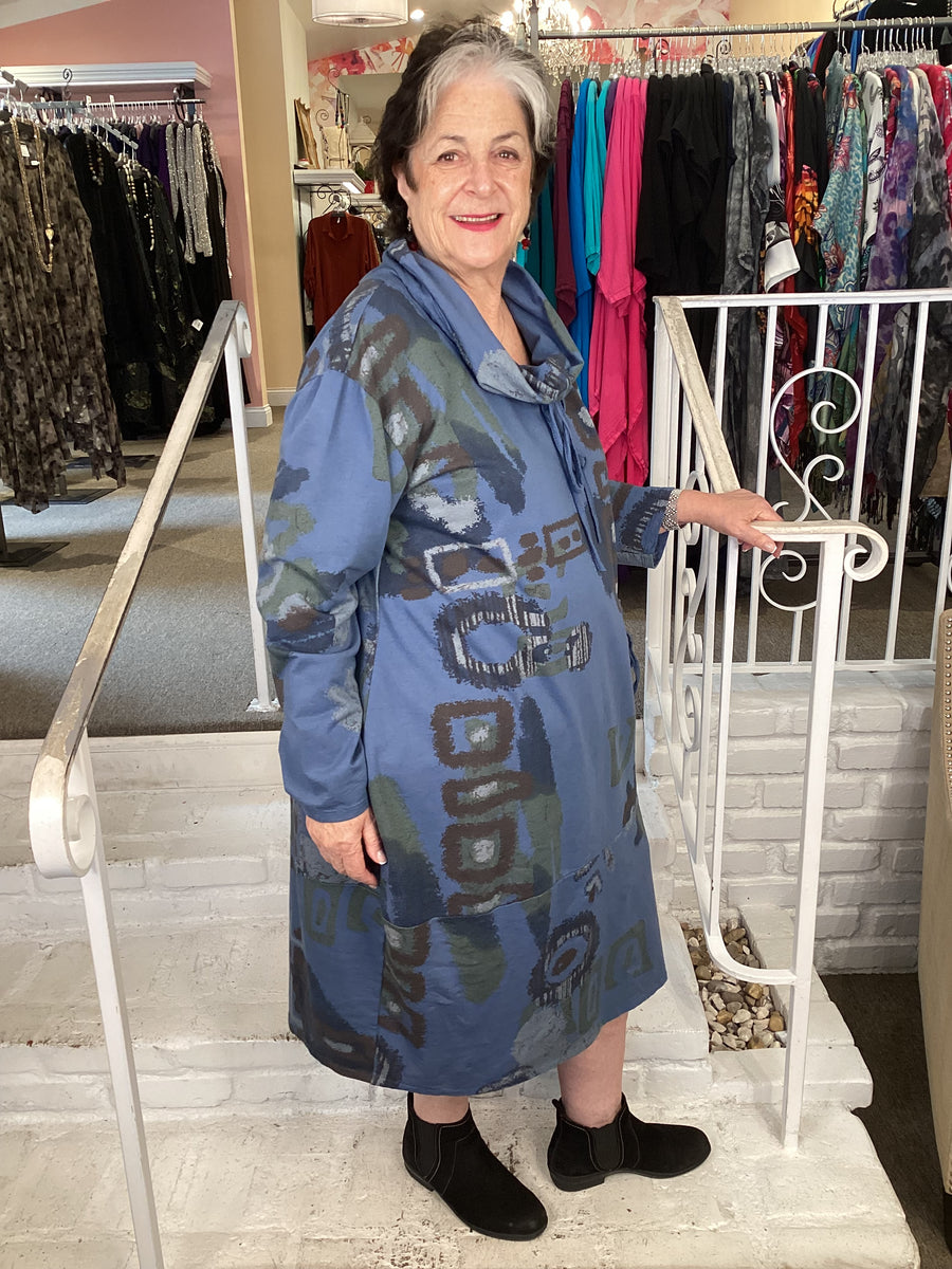 APACHE DRESS - BLUE – Abundance Plus Size Boutique