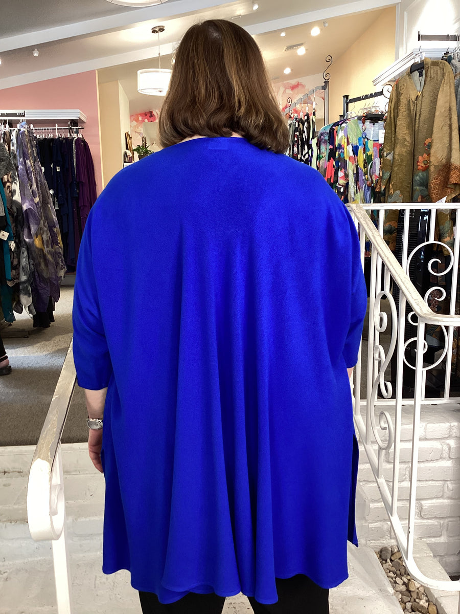 LONG SWING TUNIC-ELECTRIC BLUE – Abundance Plus Size Boutique