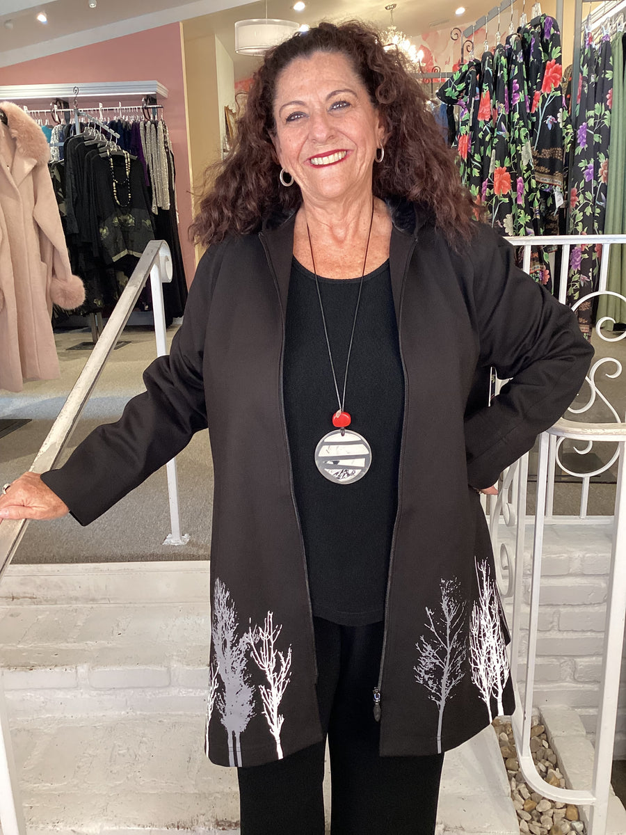 EDITH COAT - TREES – Abundance Plus Size Boutique