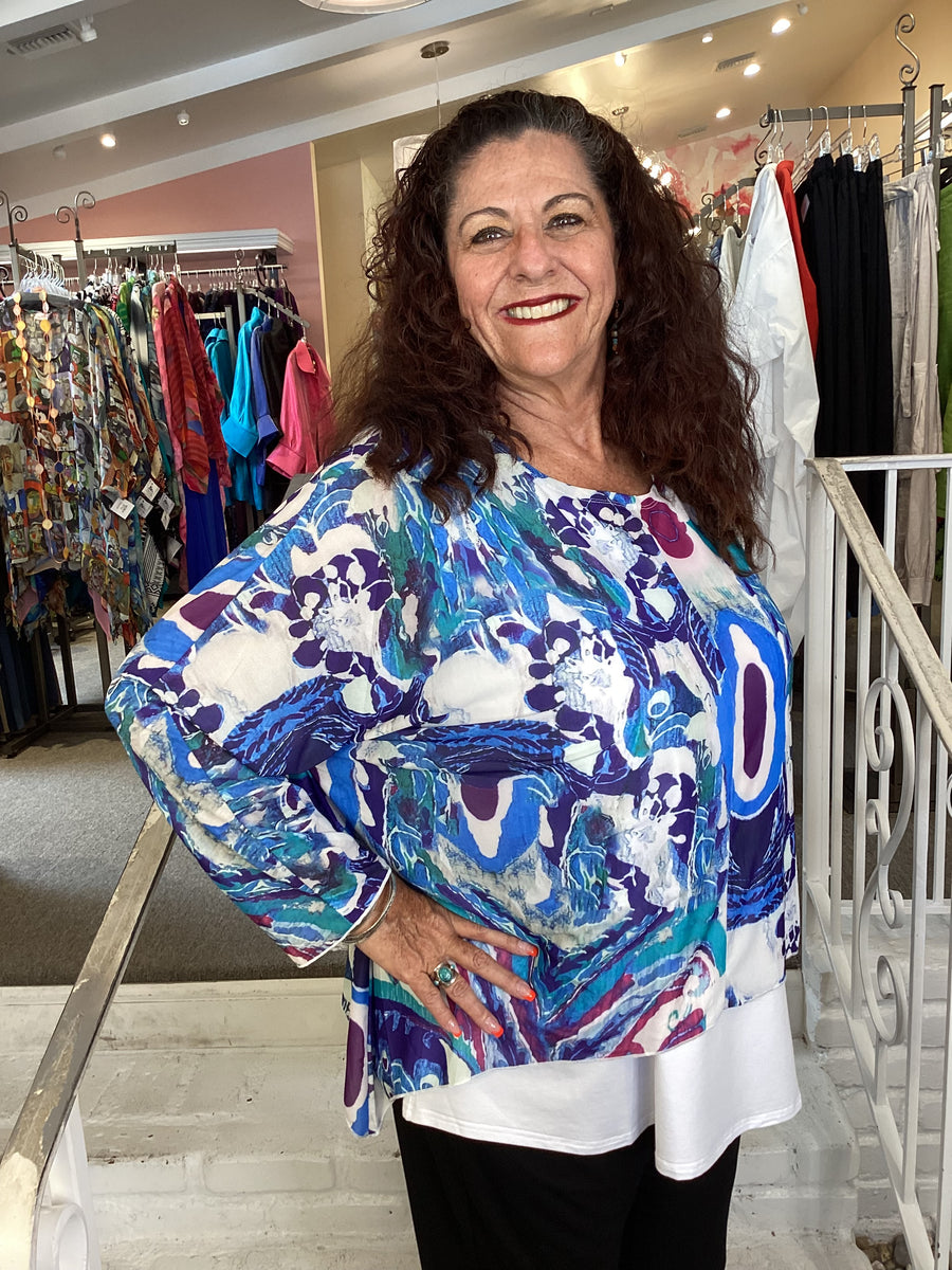 MESH TOPPER - BLUE – Abundance Plus Size Boutique