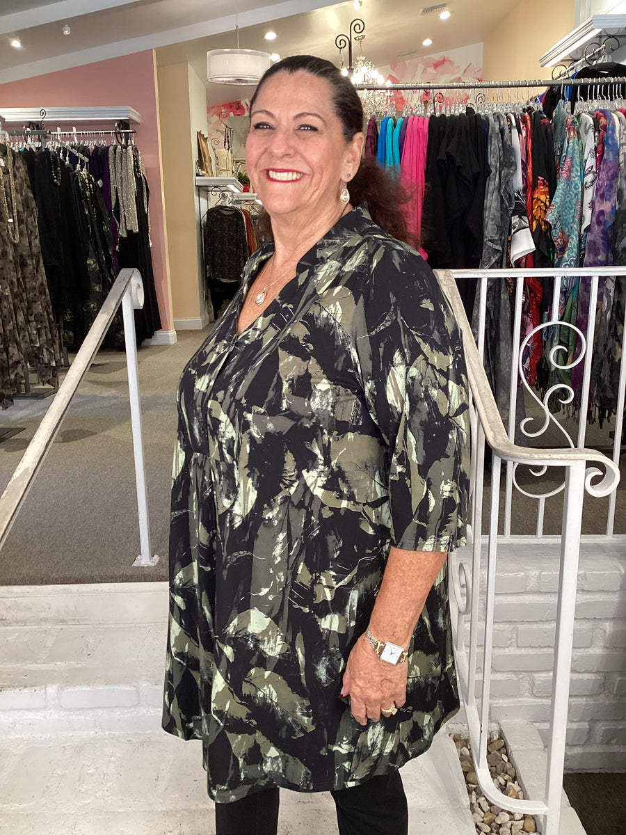 EDWINA TOP - KHAKI OAK – Abundance Plus Size Boutique