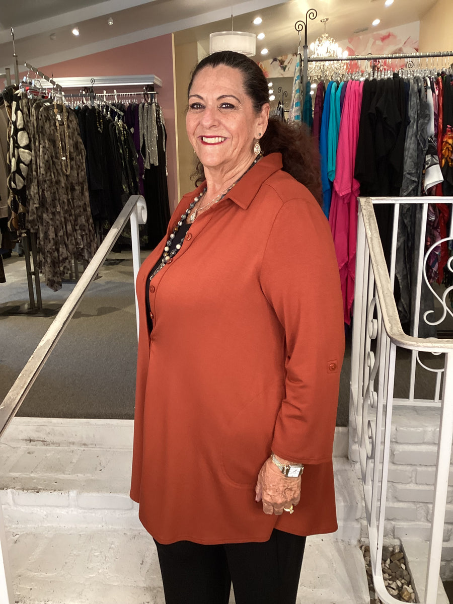 MICHELE FRENCH TERRY - CUPRUM – Abundance Plus Size Boutique