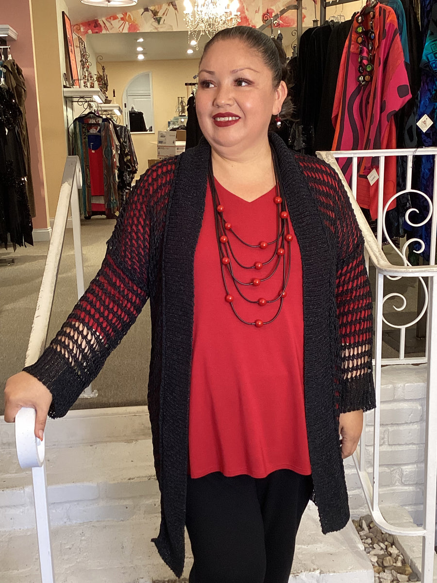 LONG CARDIGAN - BLACK – Abundance Plus Size Boutique