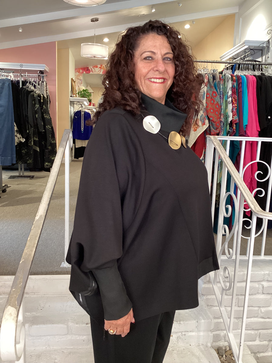 HIGH STAND COLLAR PONCHO – Abundance Plus Size Boutique