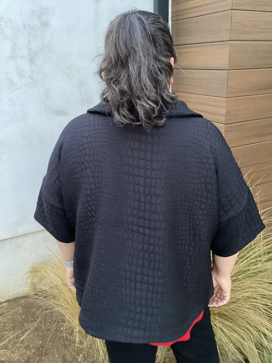 ZETA TEXTURED JACKET - BLACK – Abundance Plus Size Boutique